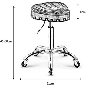 Gcxgz Rolling Swivel Stool Bar Stool, Saddle Chair, Coffee Stool, Beauty Stool, Home Lift Chair,360°Rotation, 5 Colors Optional Stool for Kitchen,Salon,Bar,Office,Massage (Color : A)