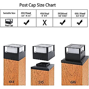Viewsun 12 Pack Solar Post Cap Lights, Outdoor Garden Solar Powered Fence Post Cap Lights with SMD LEDs Waterproof Light Decorative for Fence Deck or Patio Decor, Fits 4x4, 5x5 or 6x6 Wooden Posts