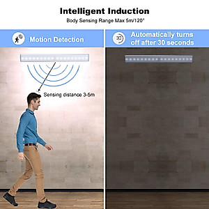 LEPOTEC 10 LED Under Cabinet Lights, Under Cabinet Light,Closet Lights Motion Sensor Light,USB Rechargeable Stick-on Stairs Step Light Bar, LED Night Light Magnetic Closet Lighting, (3 Pack)