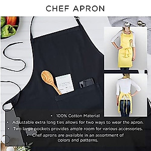 DII Unisex Buffalo Check Kitchen Collection, Classic Farmhouse Chef Apron, One Size, Black & White