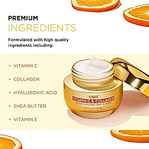 AZURE Vitamin C & Collagen Day Cream - Anti-Aging, Brightening Moisturizer - Reduces Fine Lines, Made in Korea - 50mL / 1.69 fl.oz.