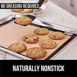 Gorilla Grip Silicone Oven Mitts Set of 2 and Silicone Baking Mats Set of 2, Silicone Oven Mitts are 14.5 Inch, Quarter Sheet Silicone Baking Mats, Both in Black Color, 2 Item Bundle