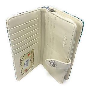 Shag Wear Sea Horse Large Beach Wallet for Women and Teen Girls Vegan Faux Leather 7" Beige