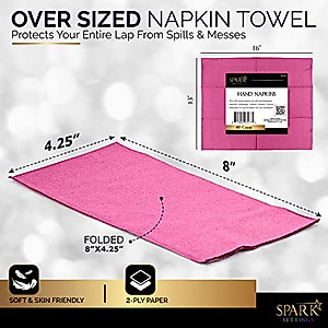 Dinner Napkins Disposable Guest Towels, Pink Beverage Napkins Soft and Absorbent Paper Napkins Dinner Size for Party, Wedding, 8” x 4.5” 2 Ply Party Napkins, Pack of 40 - by Amcrate