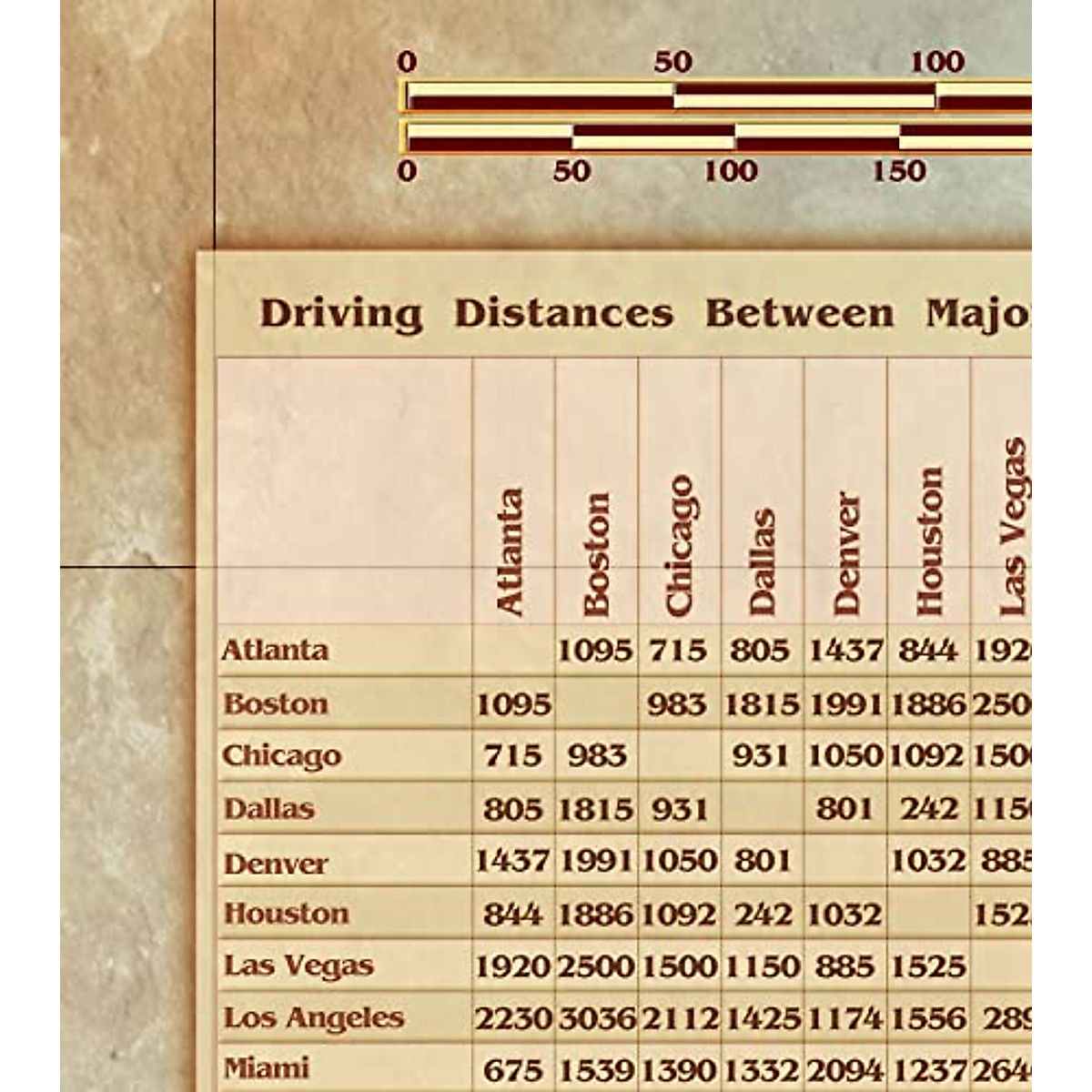 American Map Store Beautiful Wall Map of the United States of America - Classic Antiqued Atlas Style - Extra Large - 73''x40'' - Select Paper or Laminated (Paper, 73'' Wx40'' H)