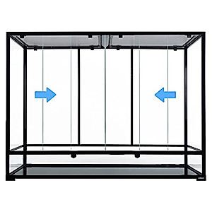 OIIBO Tall Reptile Terrarium 48" x 18" x 36" Full Tempered Glass Rainforest Reptile Tank, Vertical Terrarium Paludarium Tank with Top Screen Ventilation for Reptiles and Amphibians