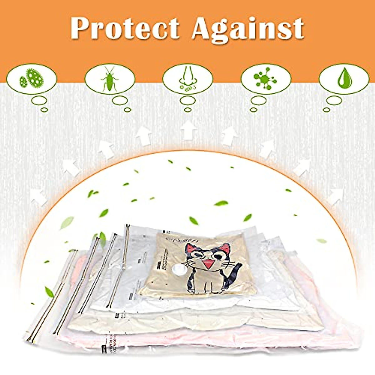 BRIAN & DANY Vacuum Storage Bags with Electric Pump, Vaccum Sealed Space Saver for clothes mattress, 12 Pack (4 Jumbo, 4Large, 4Medium)