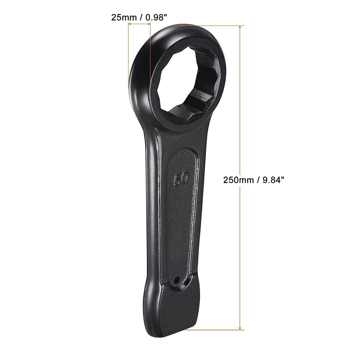 uxcell 50mm Box End Striking Ring Wrench, High Tensile Steel Single Head Spanner Hand Tool