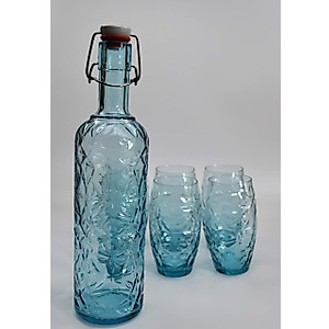 Bormioli Rocco Oriente Bottle, Set of 6, Cool Blue