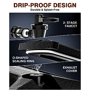 PYY Insulated Beverage Dispenser 5 Gallon - Hot and Cold Drink Container with Handles, Thermal Drink Dispenser Cooler Server carrier For Commercial Catering Black