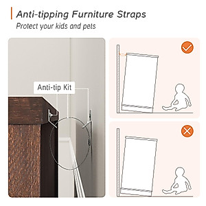 WAMPAT Kids Dresser for Bedroom, Baby Dresser with 4 Drawers Storage Organizer for Toddler Child with Wood Top Metal Frame for Living Room, Nursery, Closet, Apartment,Rustic Brown