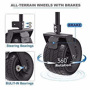 Mdeam 240L Collapsible Foldable Wagon, Heavy Duty Folding Utility Cart with Big All-Terrain Beach Wheels, Cup Holders, Side Pockets and Adjustable Handle for Camping, Garden, Sports, Shopping (Blue)