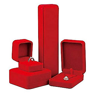 BroKet Jewelry Storage Box Display Storage Case Velvet Presentation Jewelry Ring Necklace Bracelet Storage Display Box Case Gift Black Necklace Box#