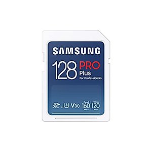 SAMSUNG PRO Plus Full Size SDXC Card 128GB, (MB-SD128K/AM, 2021)