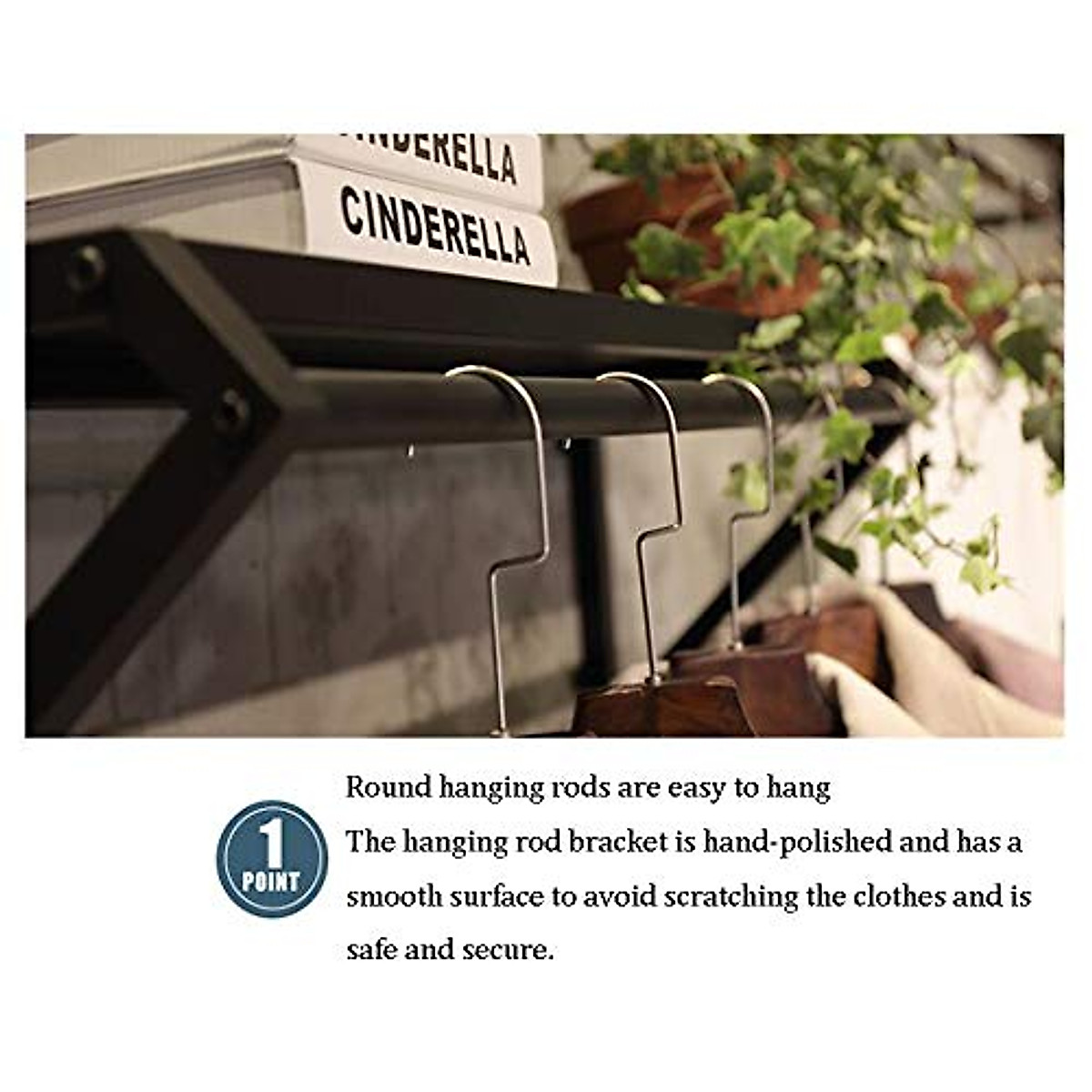 Metal Wall-mounted Floating Shelves, Industrial Pipe Commercial Clothing Display Rack Combination Shelves, Heavy Retail Store Clothing Racks,Clothes Rails for Laundry and Clothing Stores