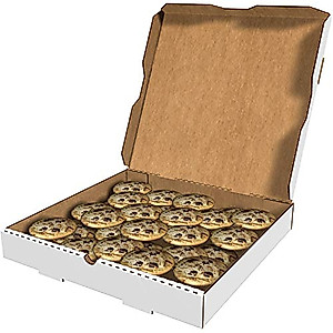 White Cardboard Pizza Boxes, Takeout Containers - 14 x 14 Pizza Box Size, Corrugated, Kraft – 50 Pack