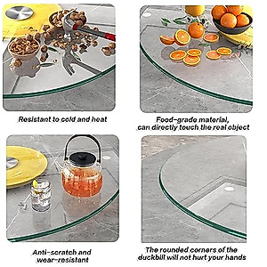 24" Glass Lazy Susan Turntable For Dining Table,Transparent Rotating Round Turntable With Silent Smooth Aluminum Alloy Bearing,for Kitchen Dining, Parties, Wedding (Size : 35in/90cm)