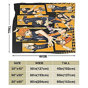 MKJIH Haikyu-u!! Fleece Throw Blanket Super Soft Plush Blanket for Bed Couch Sofa 50 X 40 in