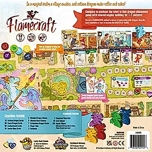 Flamecraft Board Game - Ignite The Ultimate Fantasy Adventure ! Strategy Game, Fun Family Game for Kids and Adults, Ages 10+, 1-5 Players, 60 Minute Playtime, Made by Lucky Duck Games
