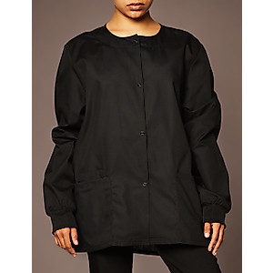 Cherokee Women's Warm Up Scrubs Jacket, Black, Small