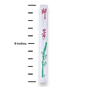 Chinese Bamboo Disposable Chopsticks - Pack of 100 Pairs, 9" long, Has Directions on the Back of Each Pair! Great for Everyone and Food Service Customers!