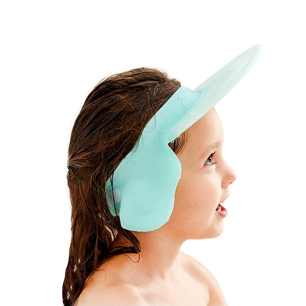 Topwon Baby Shampoo Shower Cap/Bath Hat,AdjustableSilicone Visor Hat for Toddler,Ears Protection (Green)