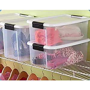 Sterilite 30 Quart (6 Pack) & 18 Quart (6 Pack) Clear Plastic Stackable Storage Container Bin Box Tote with White Latching Lid Organizing Solution