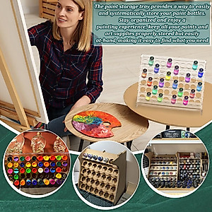 PH PandaHall Paint Rack Organizer 60 Holes Acrylic Paint Storage Organizer Stand Paint Holder with 6 Tier Stands Display Craft Paint Holder Display Risers for Miniature Paints, Hole: 1.27 inch