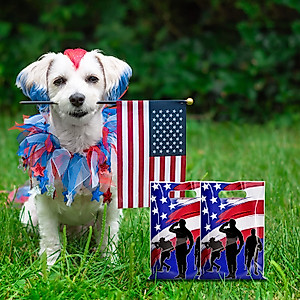 MASHAN 50pcs Veterans Day Gift Bags, Plastic Goodies Treat Bags with American Flag Patriotic Soldier for Independence Day Veterans Day and Army Party Decorations