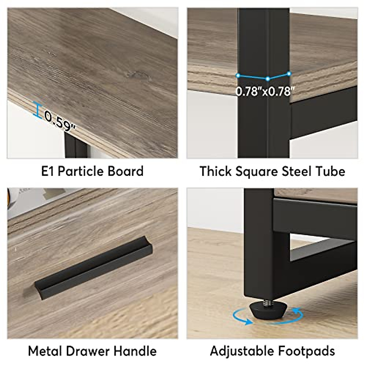 Tribesigns 70.9" Tall Bookshelf, Etagere Bookcase with 4 Drawers, Modern 5-Tier Open Display Storage Shelf for Living Room, Home Office, Gray