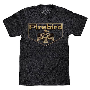 Tee Luv Men's Pontiac Firebird Graphic T-Shirt (Charcoal Heather) (XL)