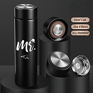 Relation Couple Gift for Her/Him - Valentines Wedding Christmas Couples Gift Set, 15oz Stainless Steel Travel Vacuum Tumbler For Husband Wife - Engagement Gift For Bride Groom (His*Her Gift)