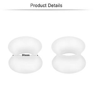 Cisyozi 00G Plugs Gauges Tunnels Earrings Ultra Thin Silicone Plastic Ear Skin Flexible Flesh Clear Tunnel Expander Stretching Gauge Earlets Plugs Gauges Kit Earlets Retainer for Women Men 00G(10mm)