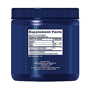 Life Extension Collagen Peptides for Skin & Joints - Hydrolyzed Multi-Collagen Complex Type I, II & III Unflavored Powder for Healthy Bone, Joint and Skin Care - Gluten-Free, Non-GMO - 12 Oz