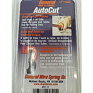 General Pipe Cleaners ATC12 1/2-Inch AutoCut Copper Tubing Cutter, Black, Orange