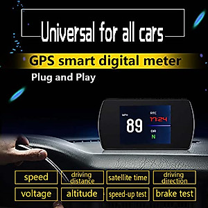 ACECAR Upgrade T800 Universal Car HUD Head Up Display Digital GPS Speedometer with Compass Driving Latitude and Longitude Speedup Test Brake Test Overspeed Alarm HD LCD Display for All Vehicle