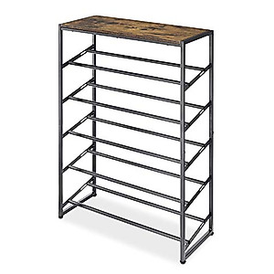 Whitmor Modern Industrial 5-Tier Shoe Rack, Black