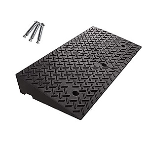 Threshold Ramp, Rubber Ramps for Wheelchairs/Driveway/Scooters, 4/5/6inch Rise Heavy Duty Curb Ramp Threshold Ramps for Garage Garden Parking Lots (Size : 14cm/5.5in)