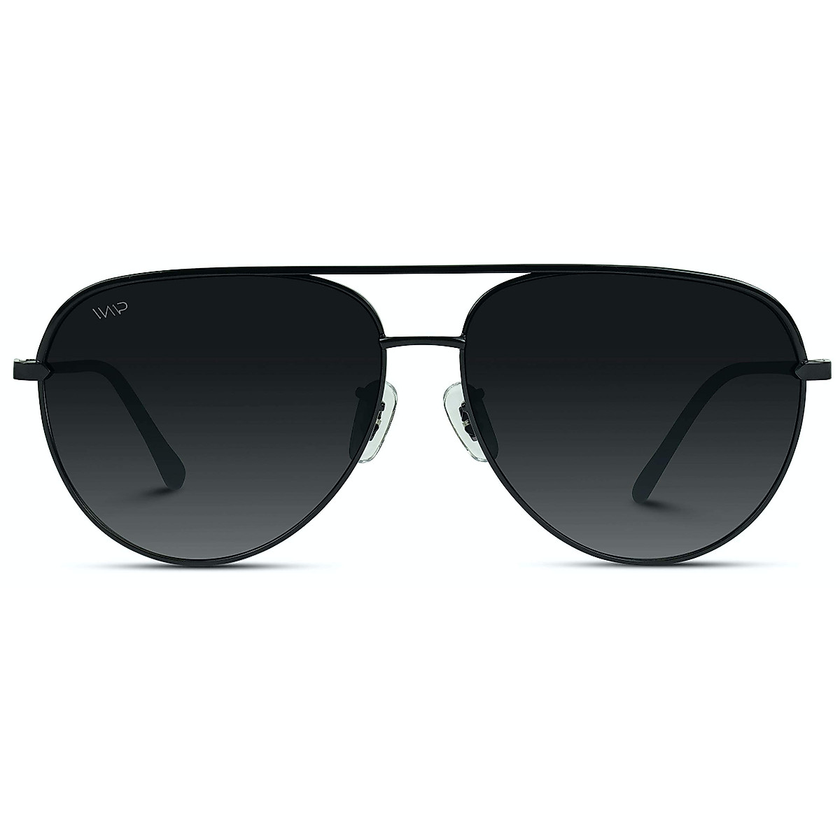 WearMe Pro - Oversized Aviator Sunglasses, Gradient Black - Large UV Protection Lenses