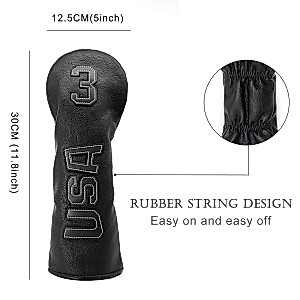 Barudan Golf Fairway Woods Head Covers 3 Wood Headcover Head Cover Club Protector Protective USA Black for Taylormade Taylor Made Callaway PXG Ping Cobra Golf Player Accessories for Men