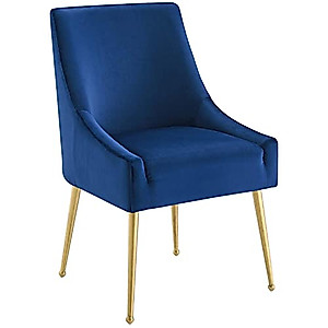 Modway Discern Upholstered Performance Velvet Dining Chair Set of 2, Navy