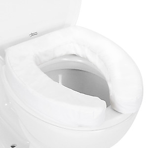 Vive Toilet Seat Cushion 2-Inch High Density Foam - Toilet Raised Donut Easy Clean Portable Cushioned Pad Bathroom Attachment - Elongated Raiser - Comfort, Support for Handicap, Adults, Tailbone Pain