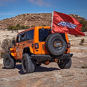 ARIES 2563000 Jeep Wrangler JK Heavy-Duty Adjustable Rear Door Spare Tire Carrier for Up to 37-Inch Wheels