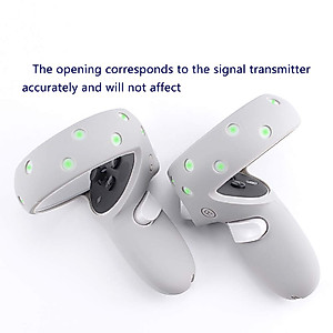 Professional Grip Cover for Oculus Quest 2 Touch Controller Grip Accessories, Anti-Collision Silicone Handle Protective Sleeve - 1 Pair (Grey)