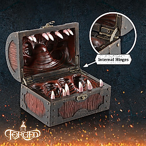Forged Dice Co. Mimic Chest Dice Storage Box - Holds up to 35 DND Dice or 5 Polyhedral Dice Sets - Great DND Gifts for Men & Compatible with Dungeons & Dragons