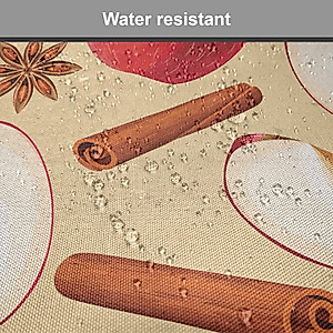 Ambesonne Fruits Chair Seating Cushion Set of 2, Quartered and Halved Apples with Cinnamon Sticks and Star Anise Diet Recipe, Anti-Slip Seat Padding for Kitchen & Patio, 16"x16", Beige Cinnamon Red