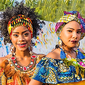 Hahafelt 3 Pcs African Fabric by The Yard African Wax Ankara Print Fabric for Sewing 45'' Wide Total 3 Yards African Cloth for Quilting Crafting DIY Hairband Pillowcase Napkin Face Covering