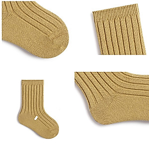 FYLuoke Baby Girls Boys Socks Unisex-Baby Infant Cotton Crew Socks for Skid Toddler Ankle Socks Set(Solid 10 pairs,1-3T)