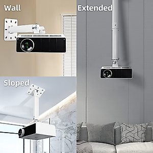 Suptek Extended Mini Projector Ceiling Mount Adjustable Wall Mount with Thread Adapters for Projector DVR Camera, Max 21inch (PR05MINI)