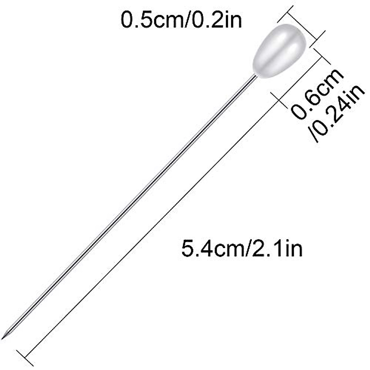 Corsage Boutonniere Pins Teardrop Pearl Head Pins Wedding Bouquet Pins White Straight Head Pins for DIY Crafts Jewelry Making Sewing Wedding Flower Decorations (100 Pieces with 1 Box)